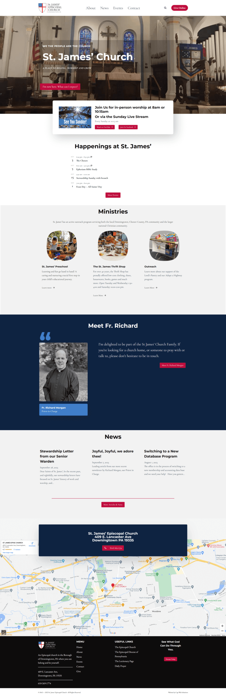 St. James Lauches Updated Website